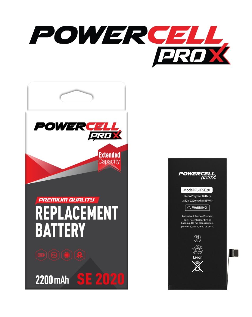 Bateria PowerCell para iPhone SE 2020 -2200 mAh – Celovendo. Repuestos para celulares en Guatemala.