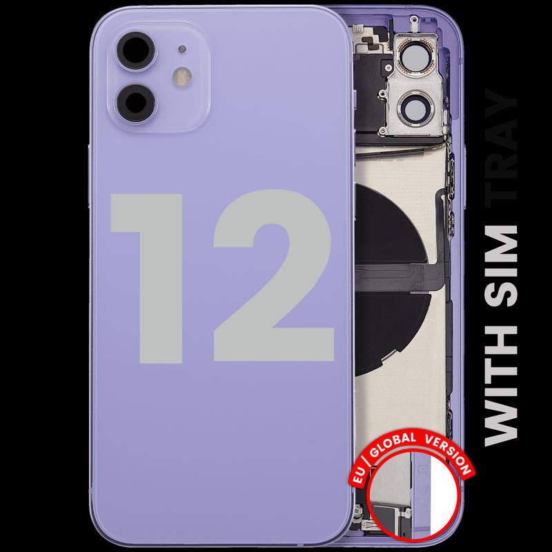 tapa trasera con puerto de carga flex y partes pequenas iPhone 12 (Pur ...