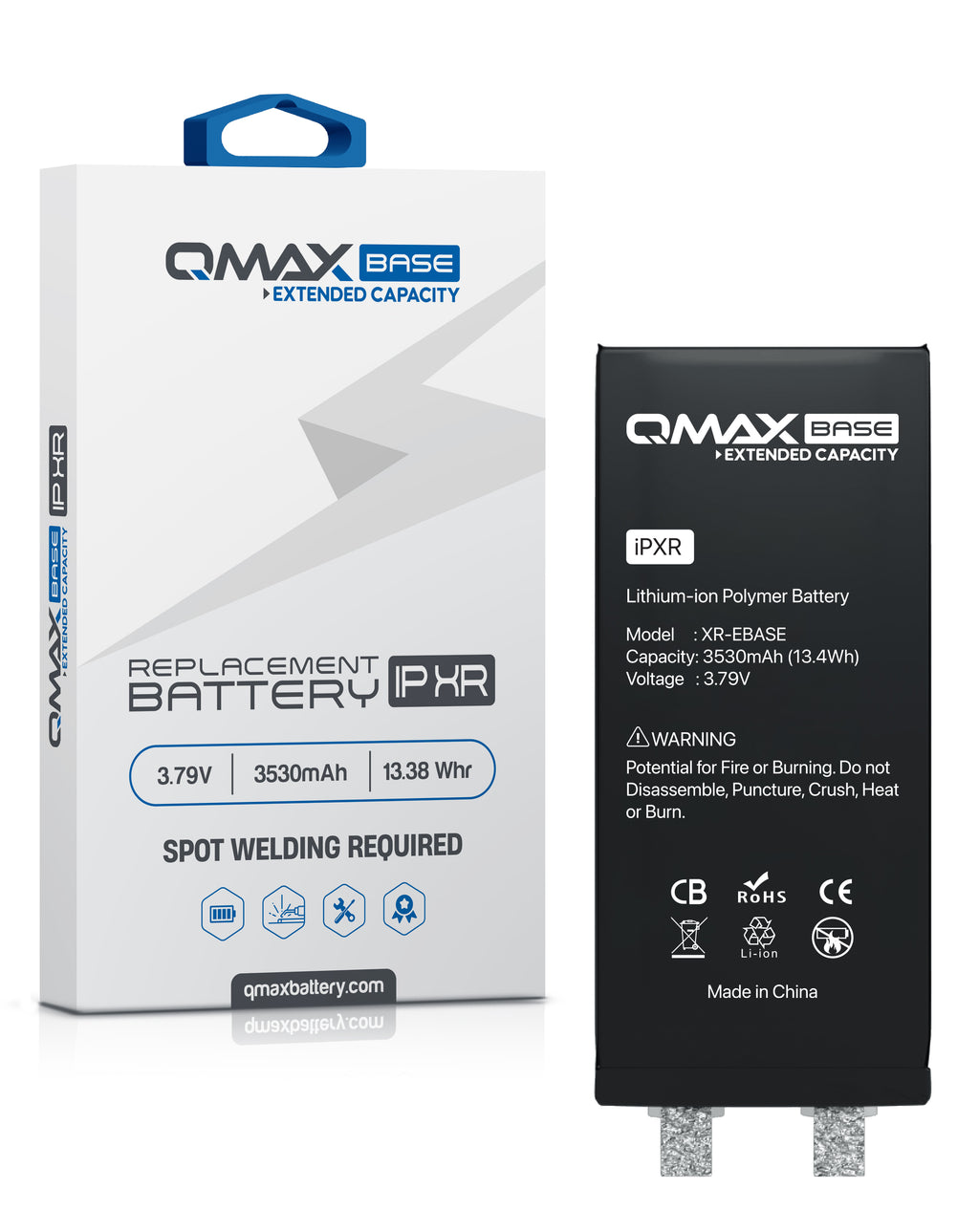 Bateria con spot weld QMAX iPhone XR extended capacity (3530 mAH ...
