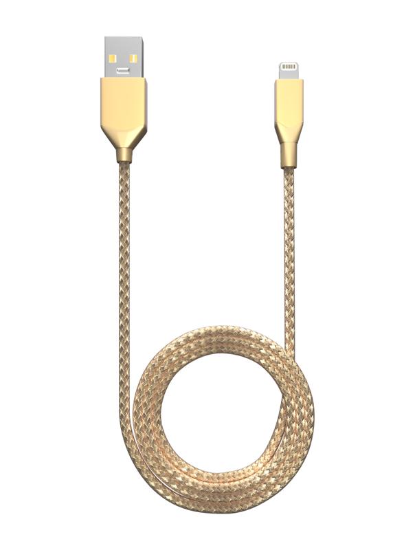 Cable USB Tipo A a Lightning de 3 ft AmpSentrix Infinity Dorado ...
